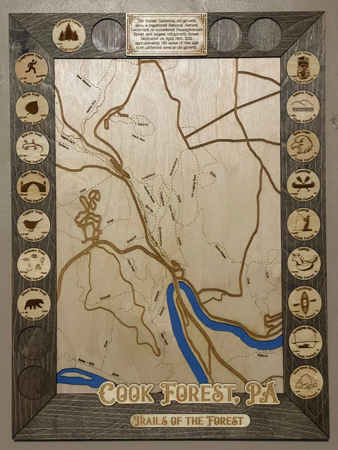 Cook Forest Hiking Trail Token Map – Black River Arts